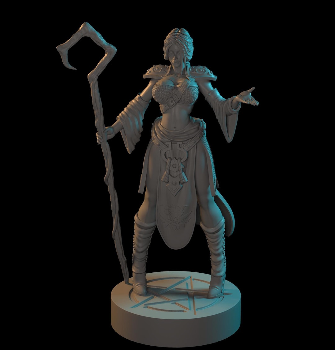 Pili | Dnd Female Sorceress Druid Pin-up Miniatures | by the Clover ...