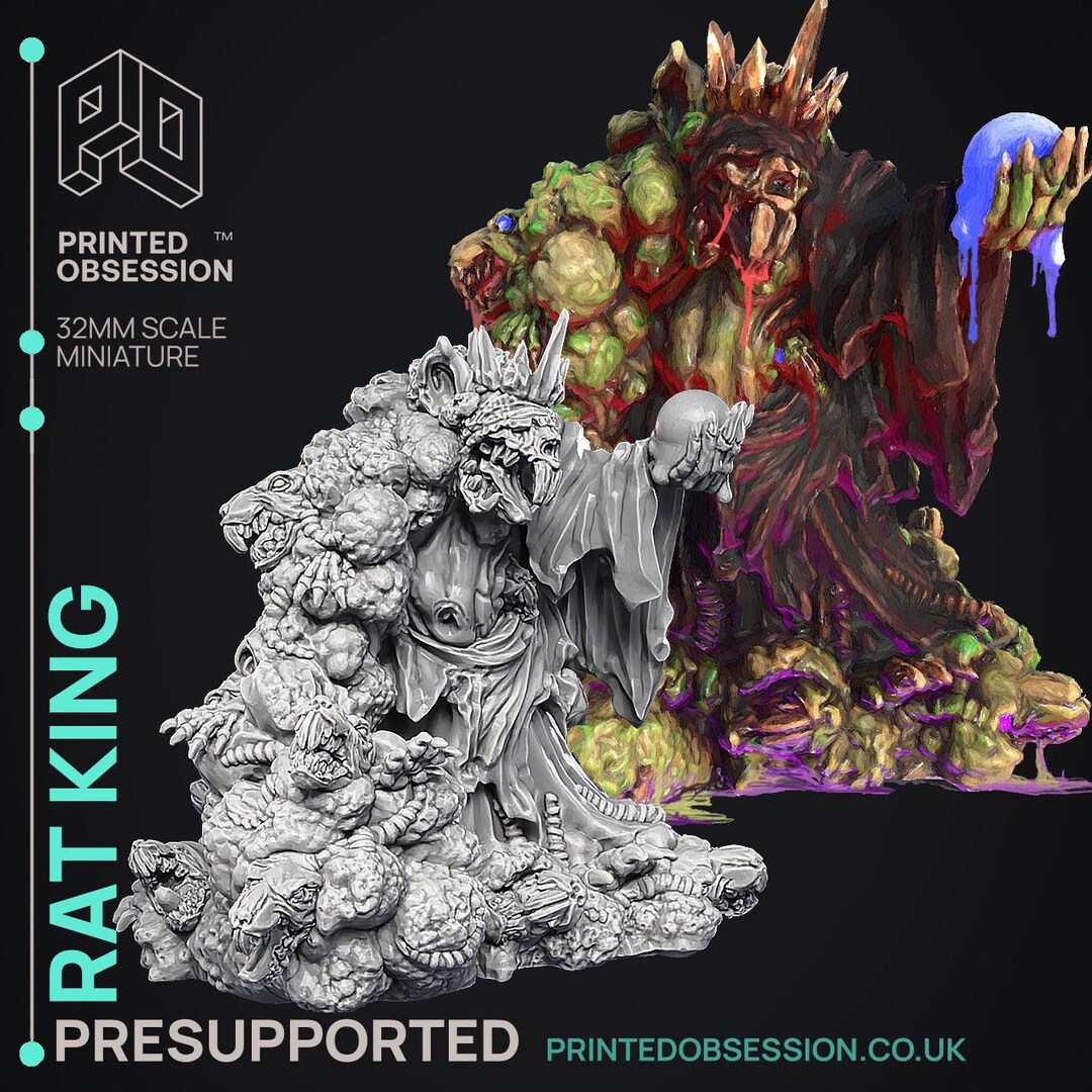 Rat King | Dnd Ratkin Abomination Monstrosity Miniature | 32mm / 75mm ...