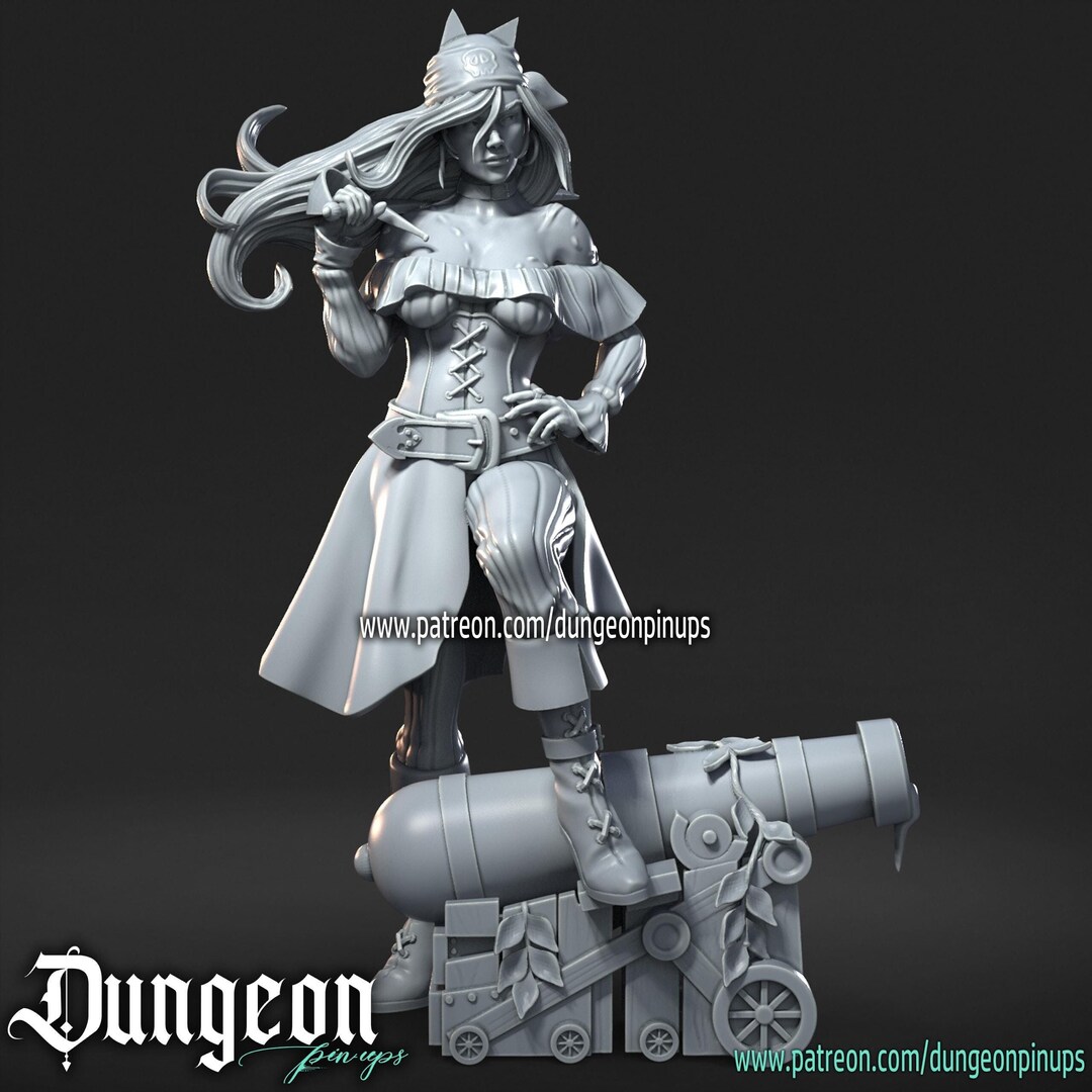 Anne White | Dnd Female Pirate Gunner Cannoneer Pin up Miniature | 40mm ...