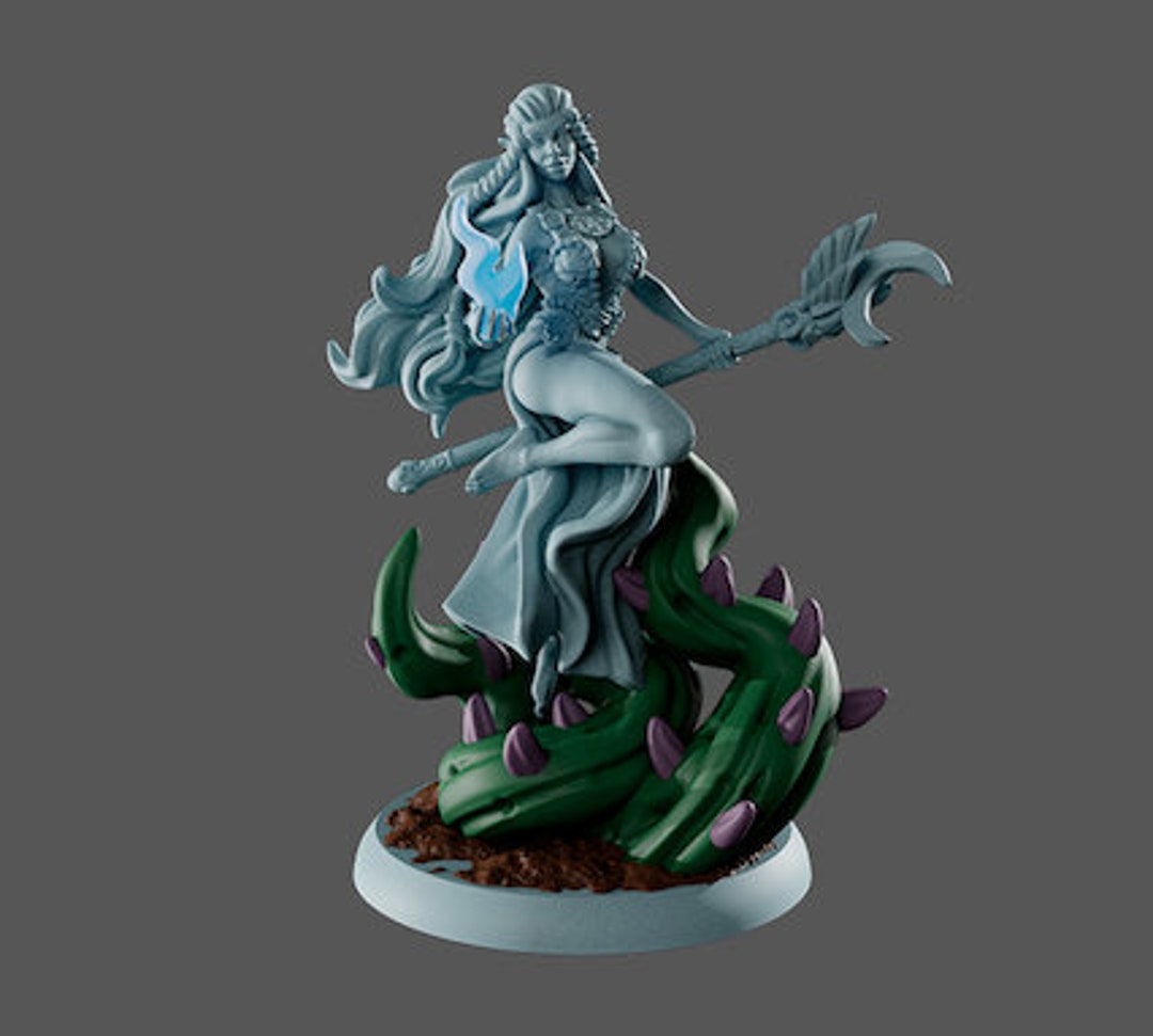 Lunara | Female Fantasy Miniature Pinup Miniature D&D Model 75mm 40mm Miniature 3d Printed Resin ...