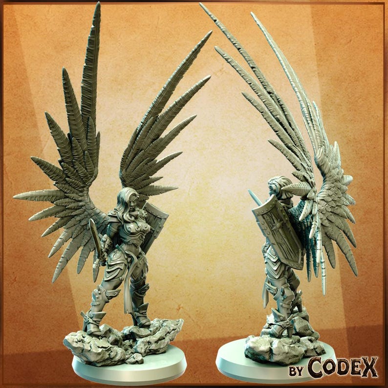 Ulrika | Dnd Female Angel Aasimar Warrior Knight Miniature | 35mm ...