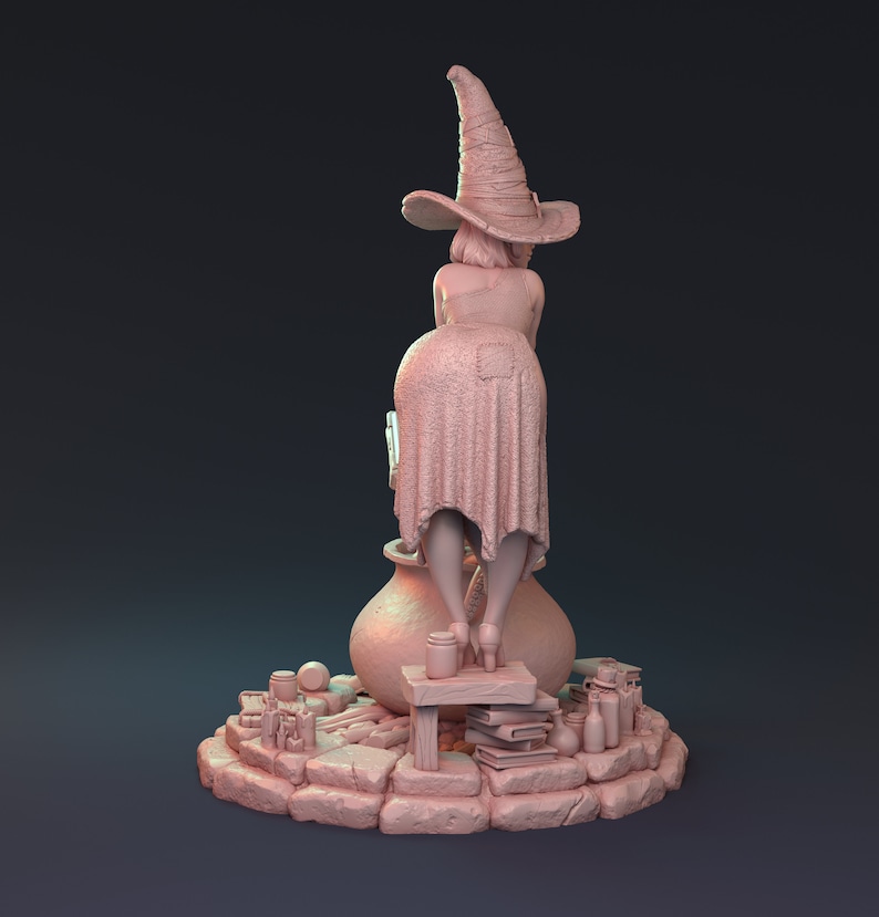 Magical Relationships Female Fantasy Miniature 3d Resin Model Pin up Miniature Witch Female ...