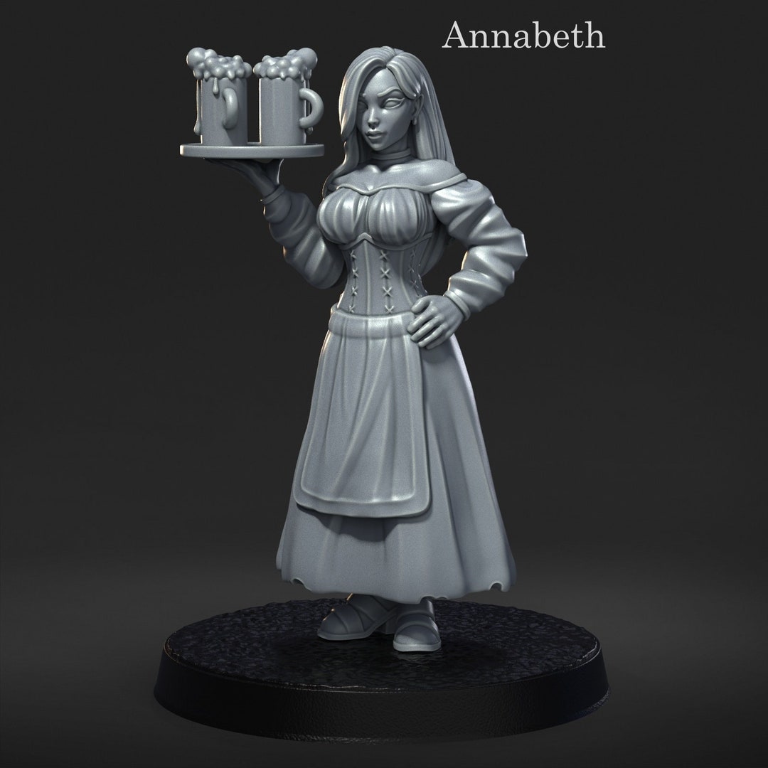 Annabeth Dnd Female NPC Barmaid Miniature 32mm / 75mm / 100mm by ...
