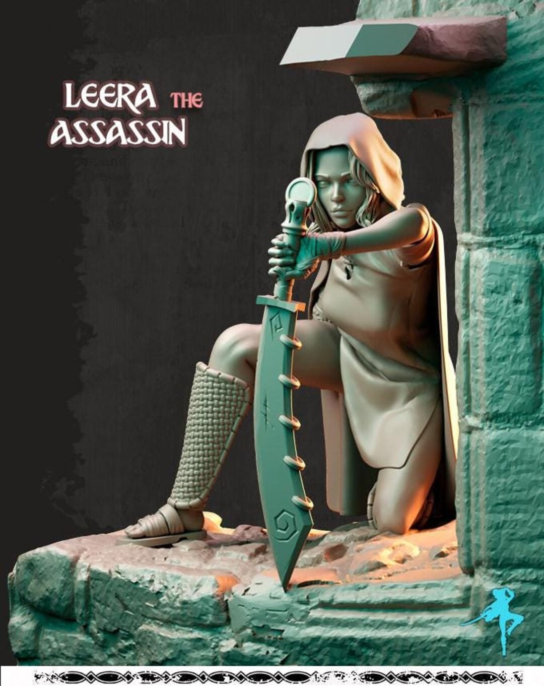 Leera the Assassin | Dnd Female Assassin Rogue Miniature | 32mm / 75mm ...
