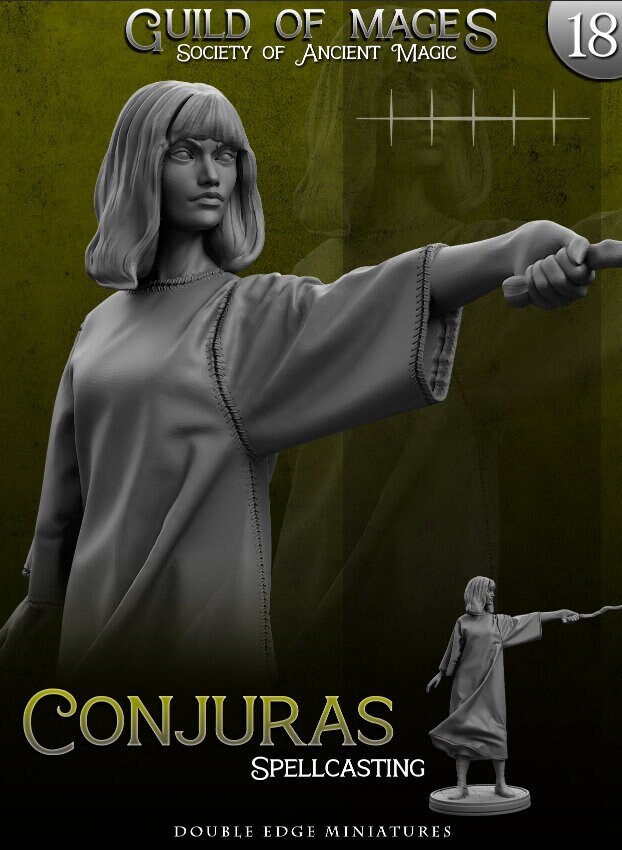 Conjuras Spellcasting Fantasy Miniature Witch Sorcerer Summoner Dnd ...