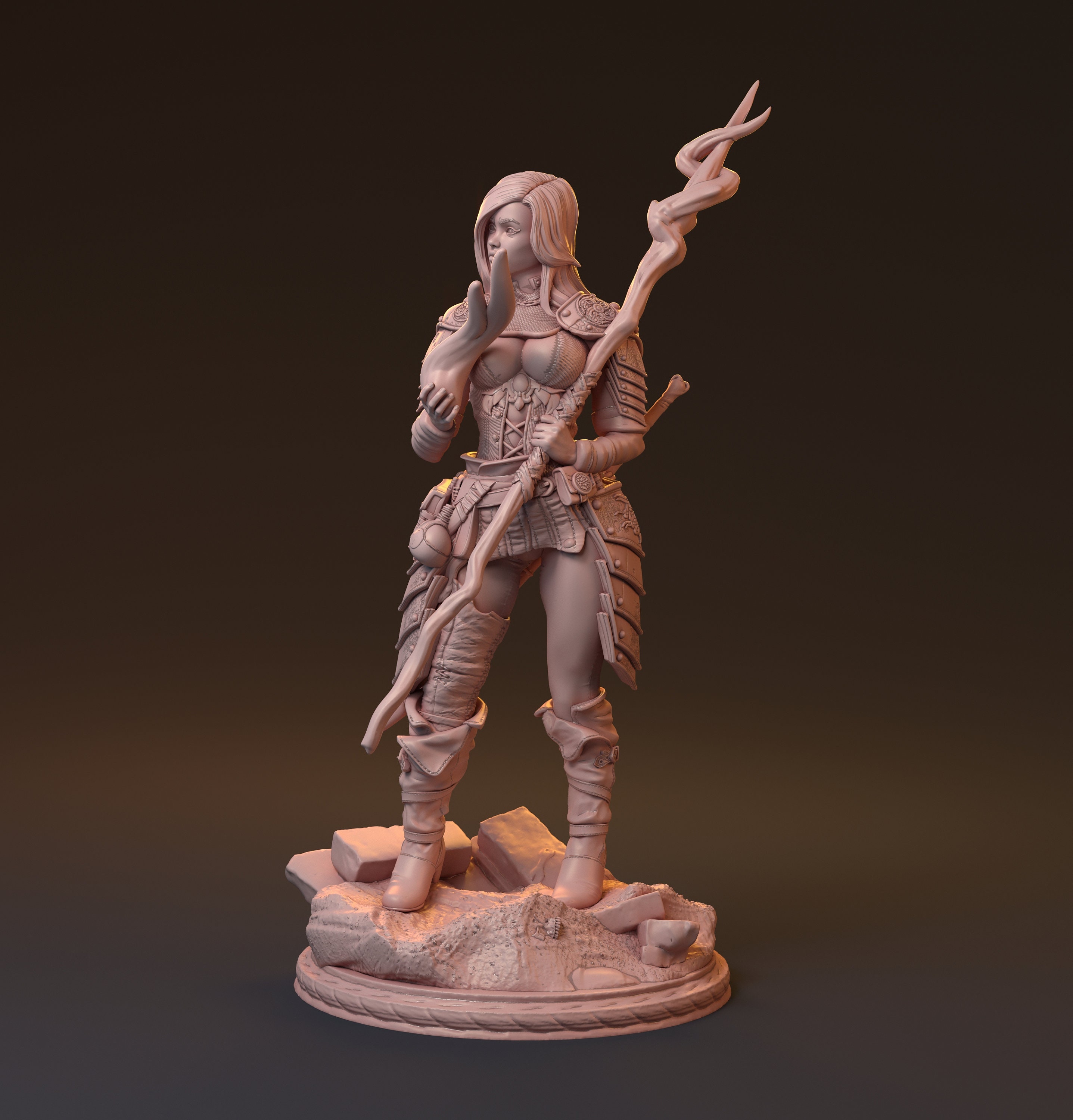 Shainor-ta-lay Female Fantasy Miniature Kickstarter Magician Pin up Miniature Dnd 3d Resin ...