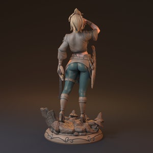 Olistin Alatel | Female Fantasy Miniature Fighter Dnd Pin up Miniature 3d Resin Printed Model ...