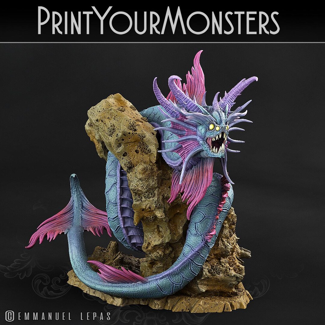 Death Jester Eel | Dnd Aquatic Eel Dragon Large Scale Monster Miniature ...