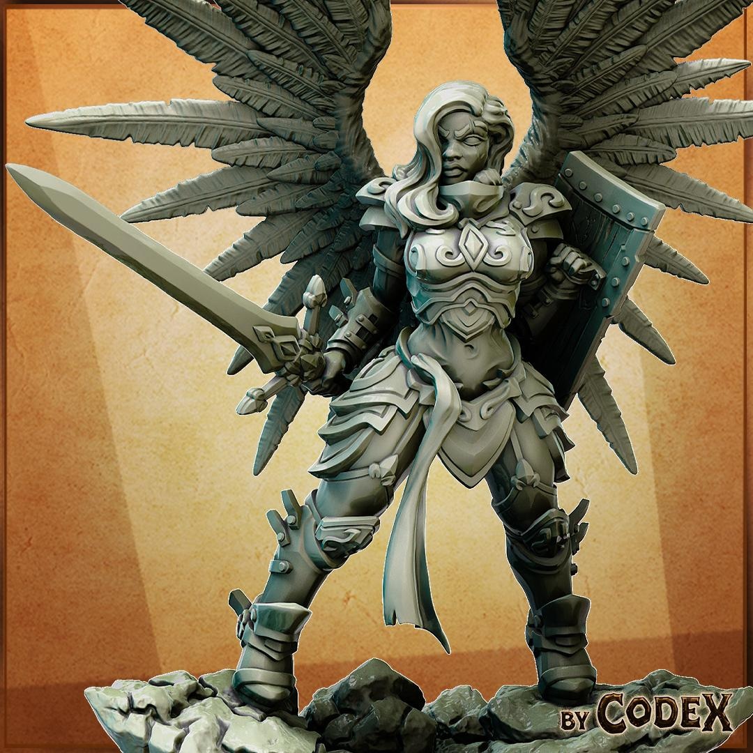 Ulrika | Dnd Female Angel Aasimar Warrior Knight Miniature | 35mm ...