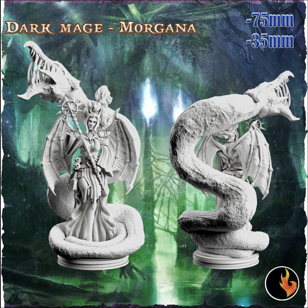 Morgana Ravi 3D Printed Miniatures Fantasy Models 35mm / 75mm - Etsy