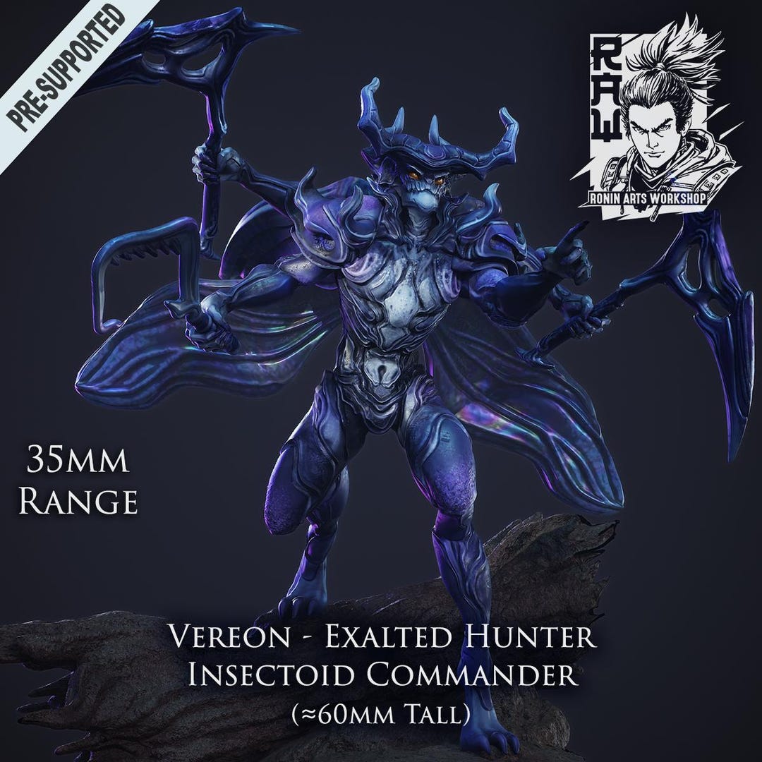 Exalted Hunter Vereon | Dnd Moth Man Demon Collectible Miniature | 35mm ...