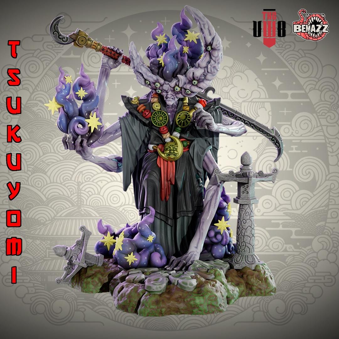 Tsukuyomi, God of the Moon | Dnd Japanese Mythology Oni Yokai Miniature ...