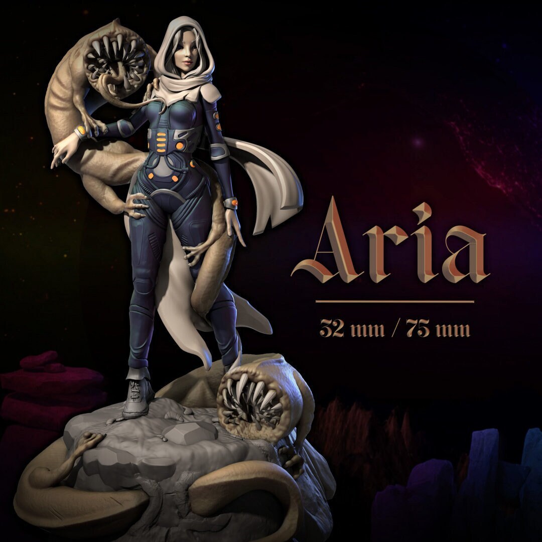 Aria | Female Sci-fi Fantasy Miniature 3d Resin Print Model Miniature ...