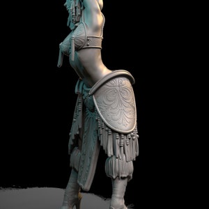 Aria Bullheart Female Fantasy Miniature 3d Resin Printed Model Pin up Minature Minotaur 40mm ...