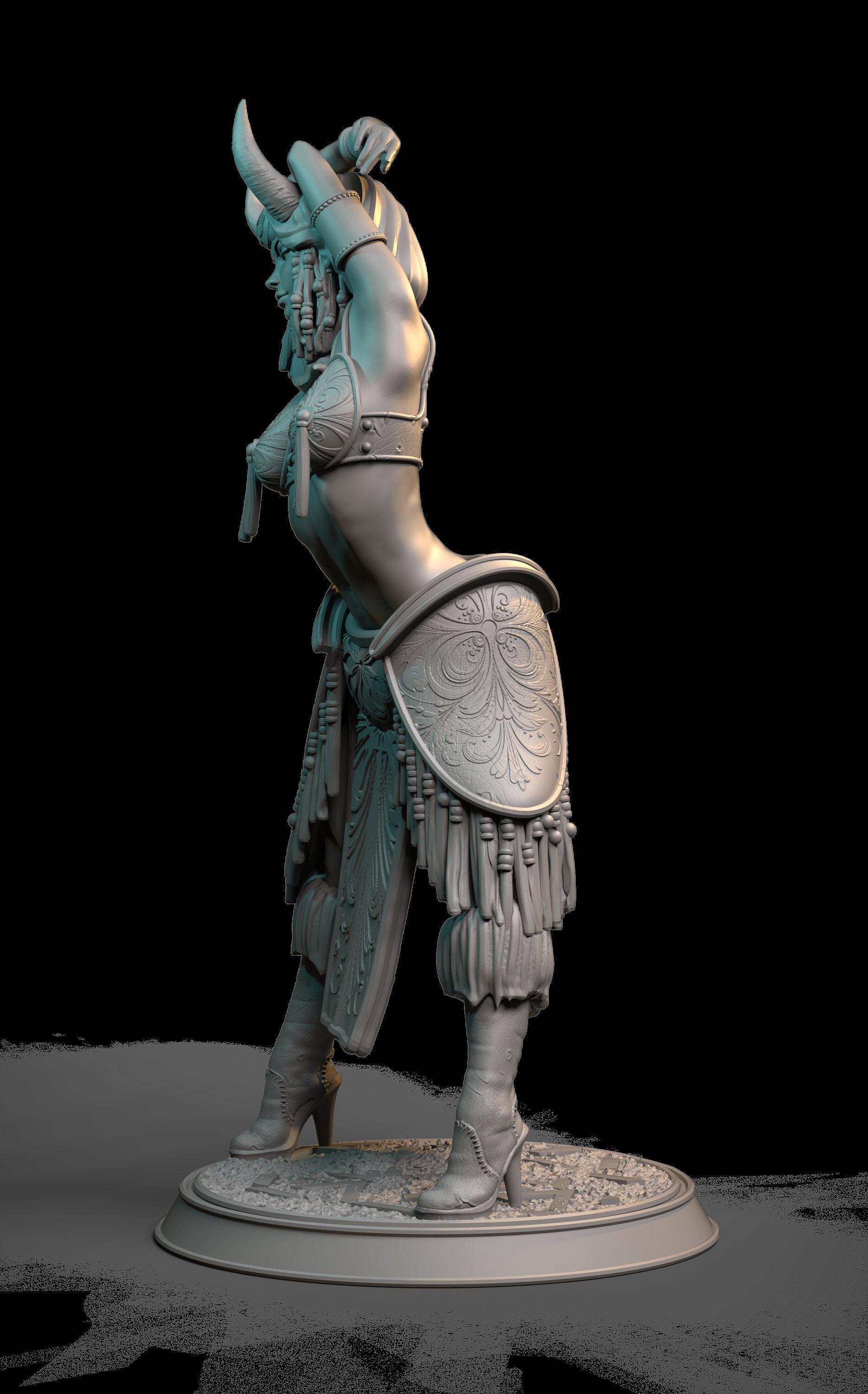 Aria Bullheart Female Fantasy Miniature 3d Resin Printed Model Pin up Minature Minotaur 40mm ...