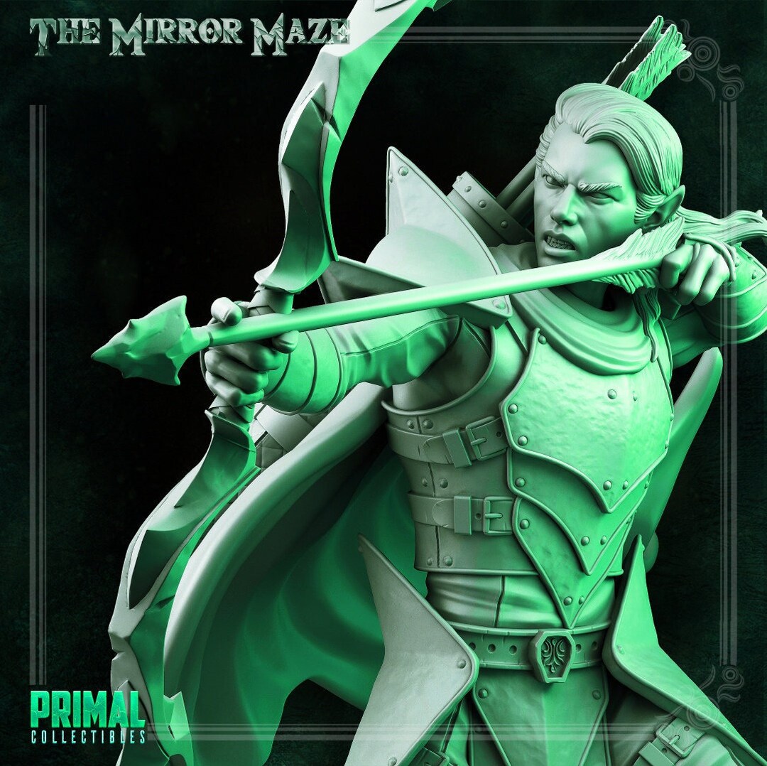 Augur Fantasy Miniature Elf Archer Ranger Knight Dnd 3D Resin Printed ...