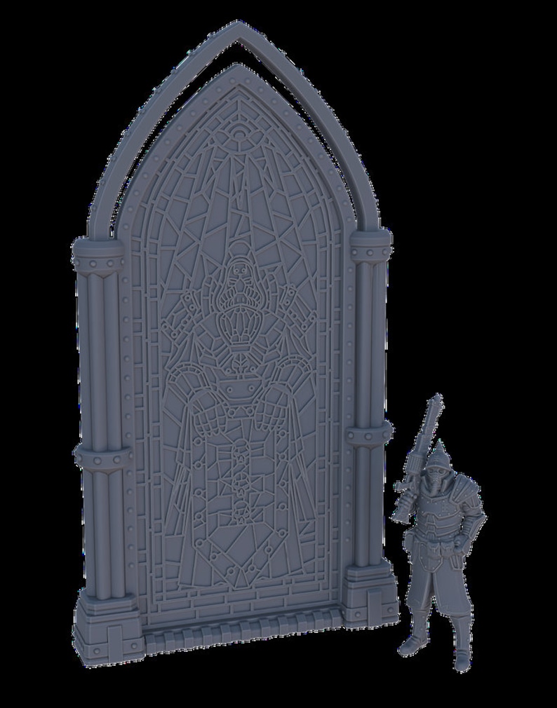 Gothic Stained Glass Walls | 3D Printed Terrain Miniature Stained Glass ...