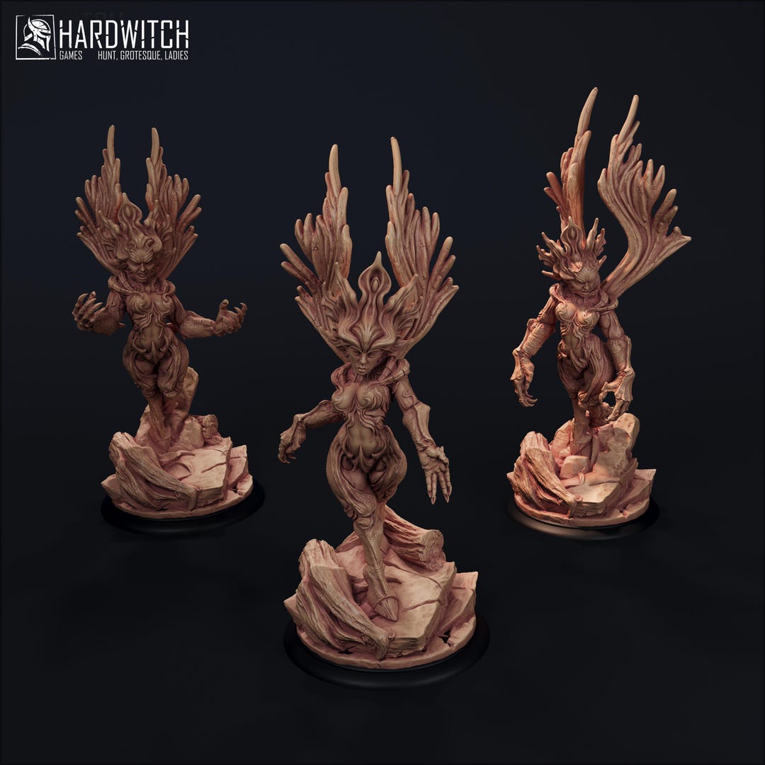 Dryad Set | Dnd Female Forest Nymph Miniature | 32mm / 75mm | by ...