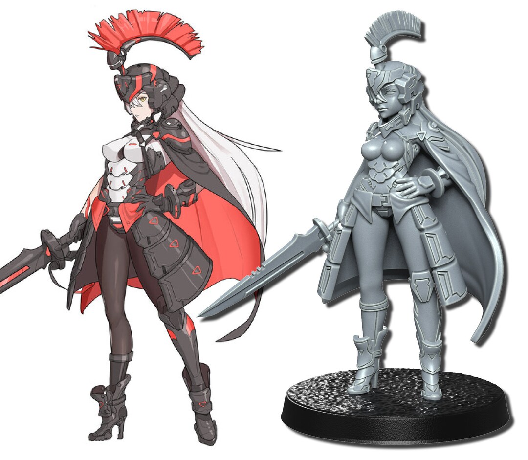 Luca | Sci-fi Fighter Warrior 3D Resin Printed Miniature | 40mm / 75mm ...