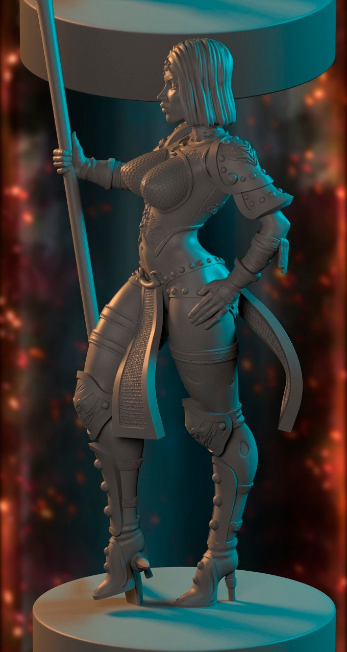 Sira Female Fantasy Miniature Pin up Miniature 3d Resin Printed Model 35mm / 75mm by the Clover ...