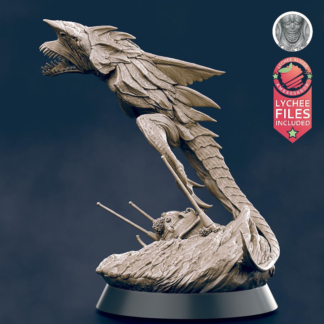 Demon Shark Sea Monster Dnd Aquatic Demon Enemy Model 80mm by the ...