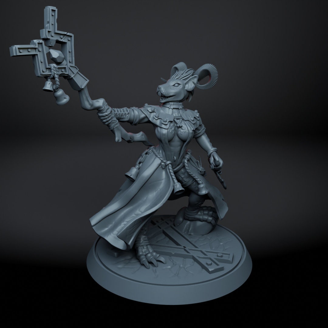 Elen, Ratman Mage | Female Fantasy Miniature Female Skaven Pinup ...