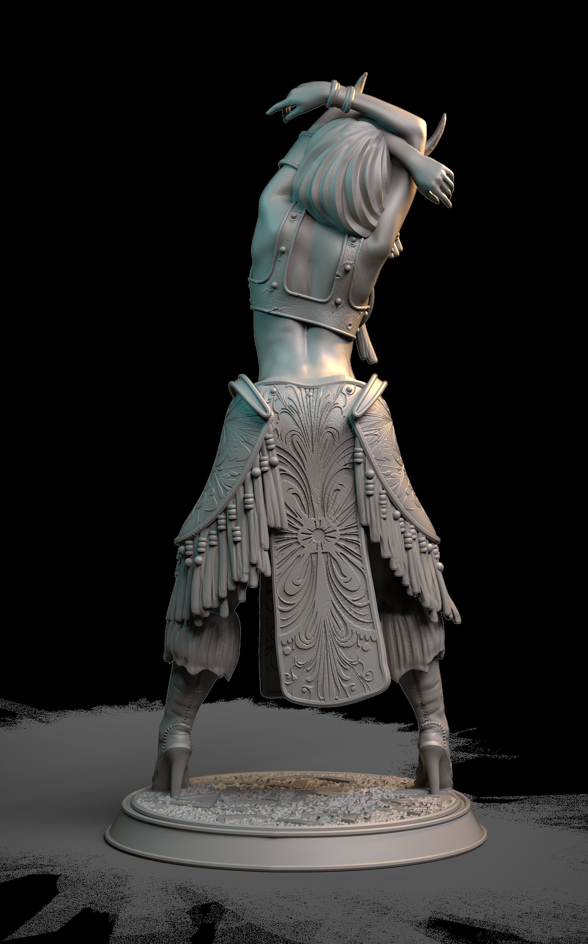 Aria Bullheart Female Fantasy Miniature 3d Resin Printed Model Pin up Minature Minotaur 40mm ...