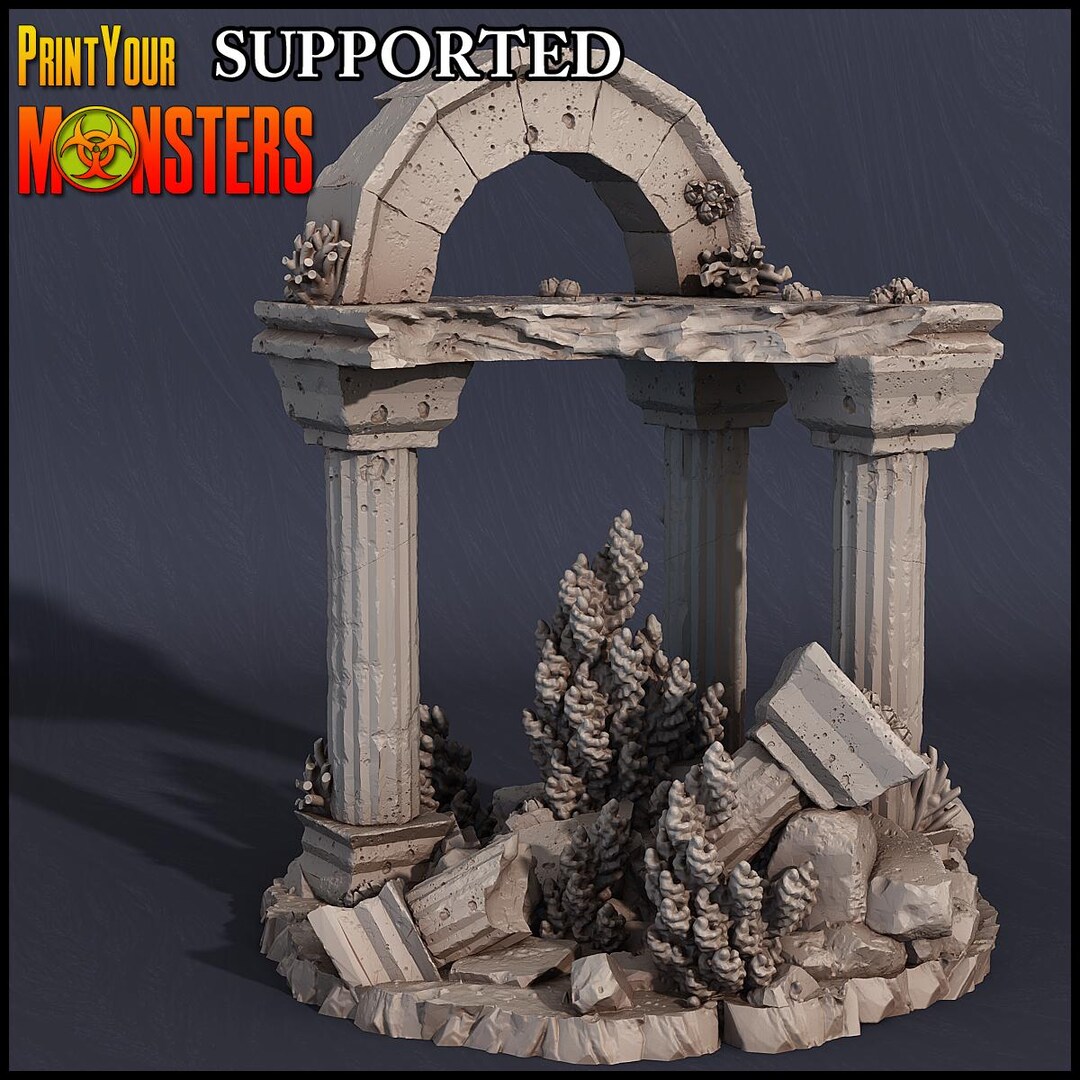 Ruined Dark Water Temple | Dnd Aquatic Mermain Ruins Terrain Building ...
