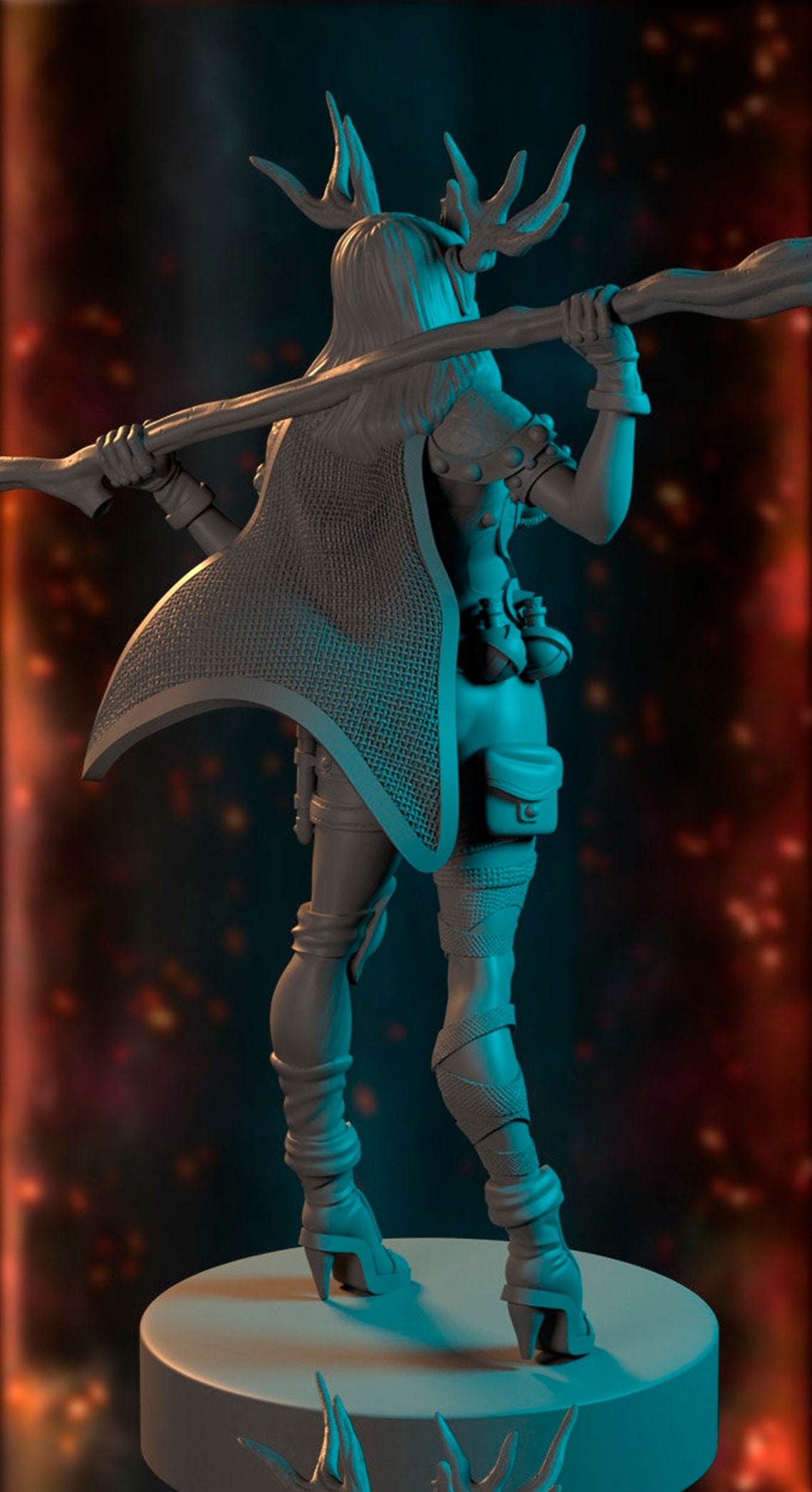 Berta Female Fantasy Miniature Pin up Miniature 3d Resin Printed Model 35mm / 75mm by the Clover ...