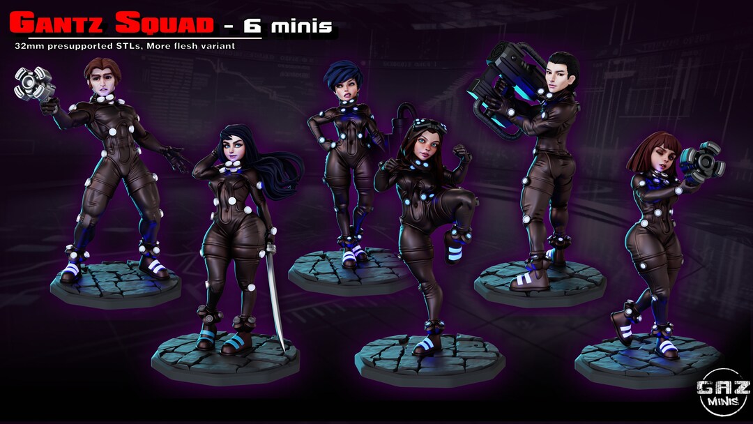 Gantz Squad | Female Sci-fi Miniatures 3d Printed Models Pin up ...