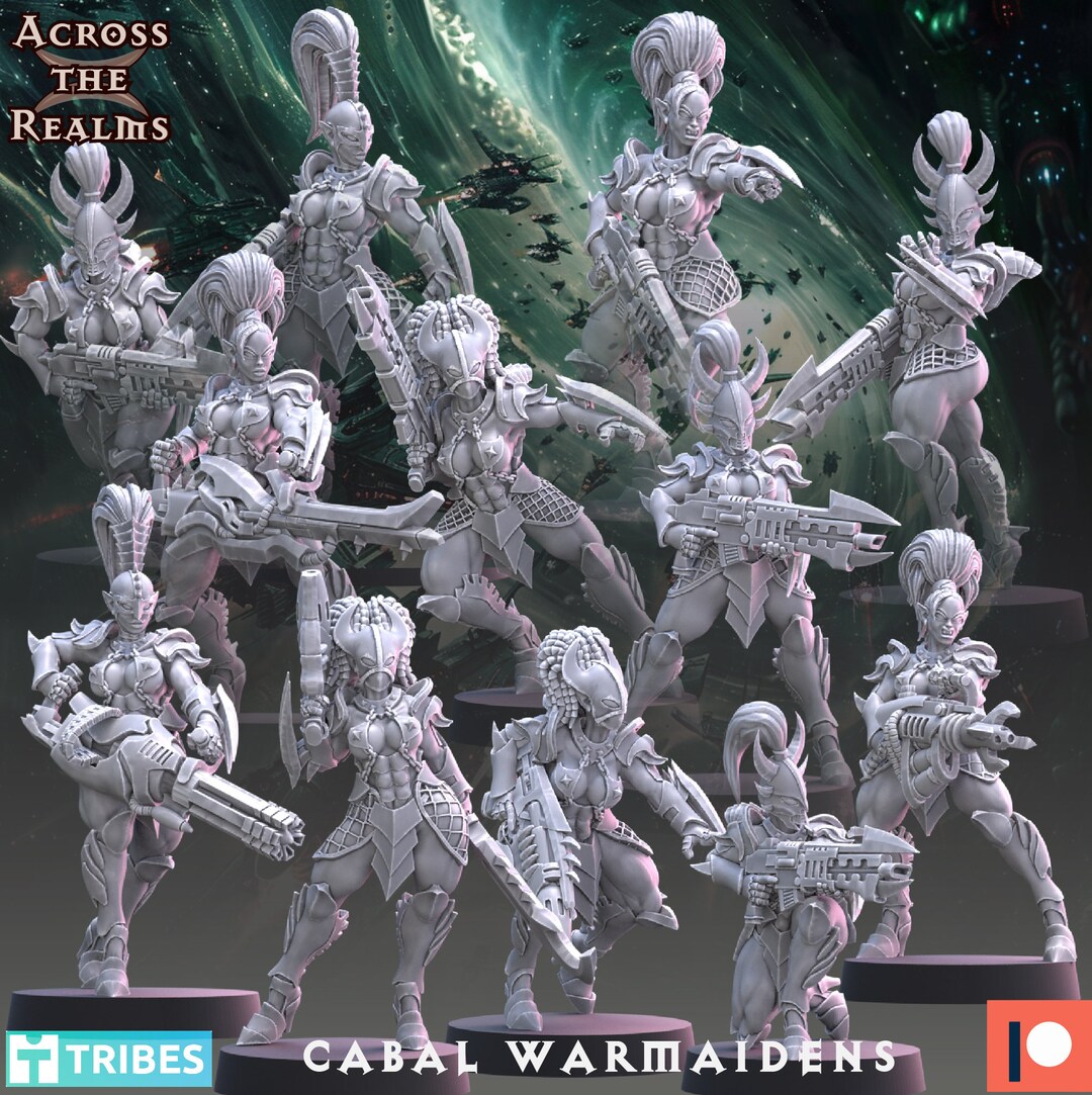 Cabal Warmaidens | Sci-fi Female Space Soldier Pin-up Miniatures | 32mm ...