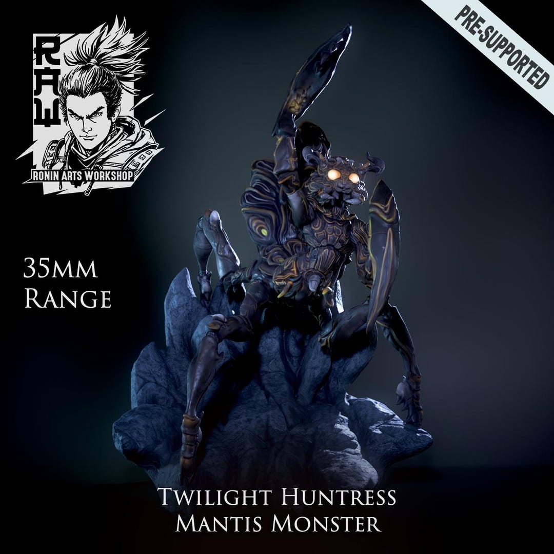 Twilight Huntress | Dnd Fantasy Mantis Demon Monster Collectible 3D ...