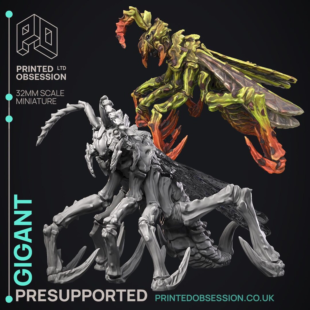 Gigant Dnd Insect Mantis Monster Miniature 32mm by Printed Obsession - Etsy