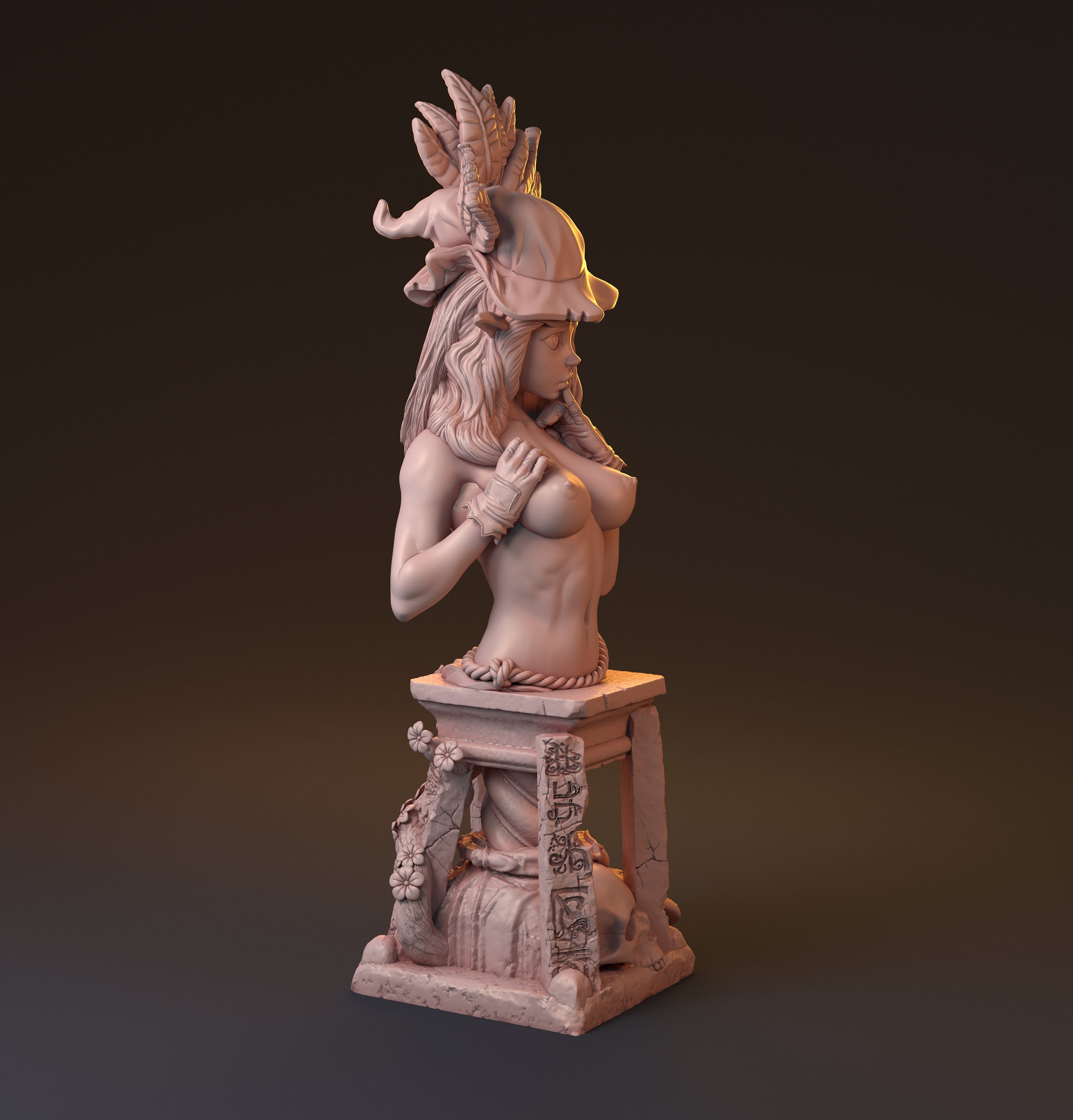 Muriel Bust Female Fantasy Miniature Elf Pin up Miniature 3d Resin Print Model 75mm by 42studio ...