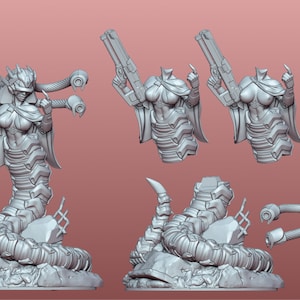 Mecha Medusa Zai | Female Fantasy Miniatures 3d Printed Models Pin up ...