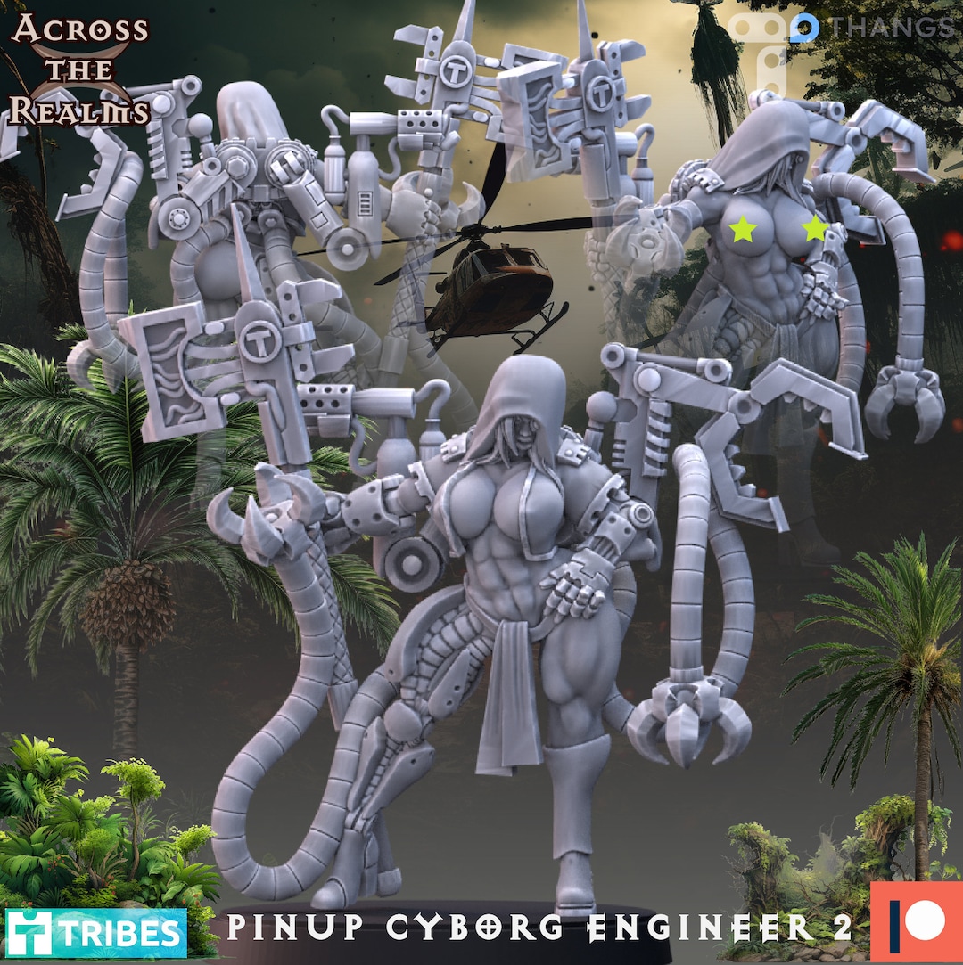 Cyborg Engineer | Female Space Cyborg Engineers Pin up Miniatures ...