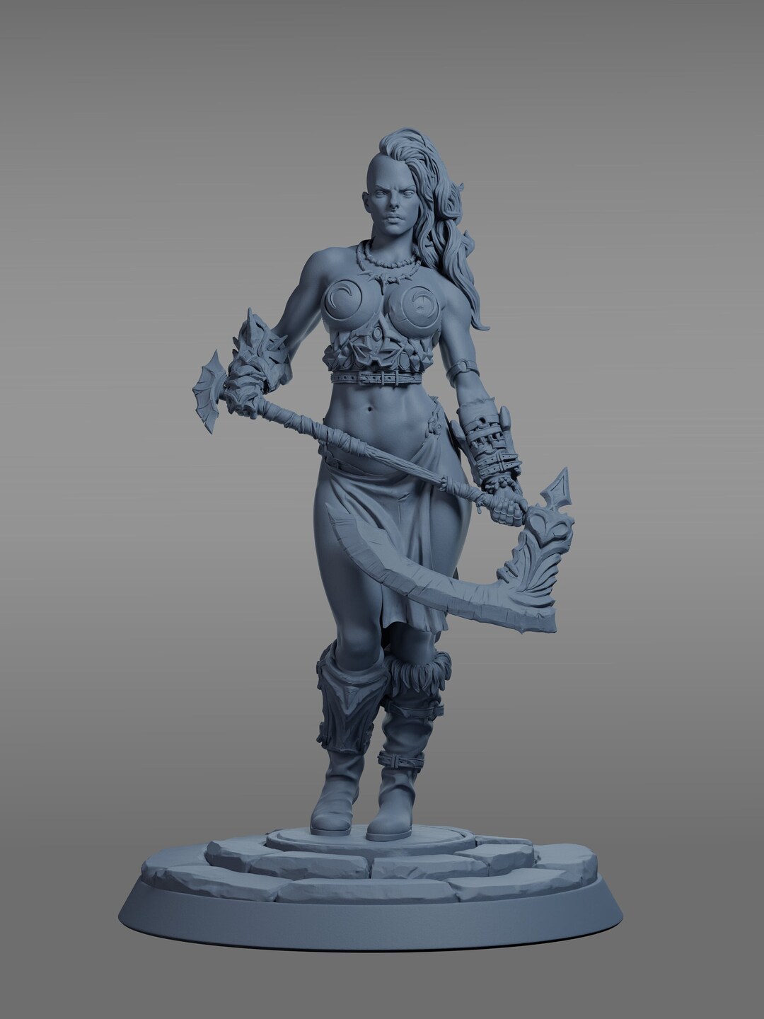 Leena | Female Fantasy Miniature 3d Resin Printed Model Viking Pin up Miniature Warrior | 35mm ...
