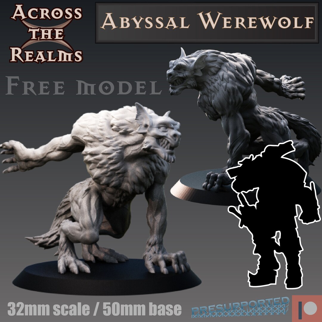 Abyssal Werewolf & Wargs | Fantasy Monster Miniatures Direwolf ...