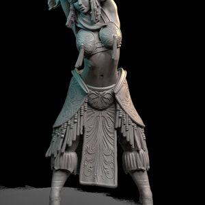 Aria Bullheart Female Fantasy Miniature 3d Resin Printed Model Pin up Minature Minotaur 40mm ...