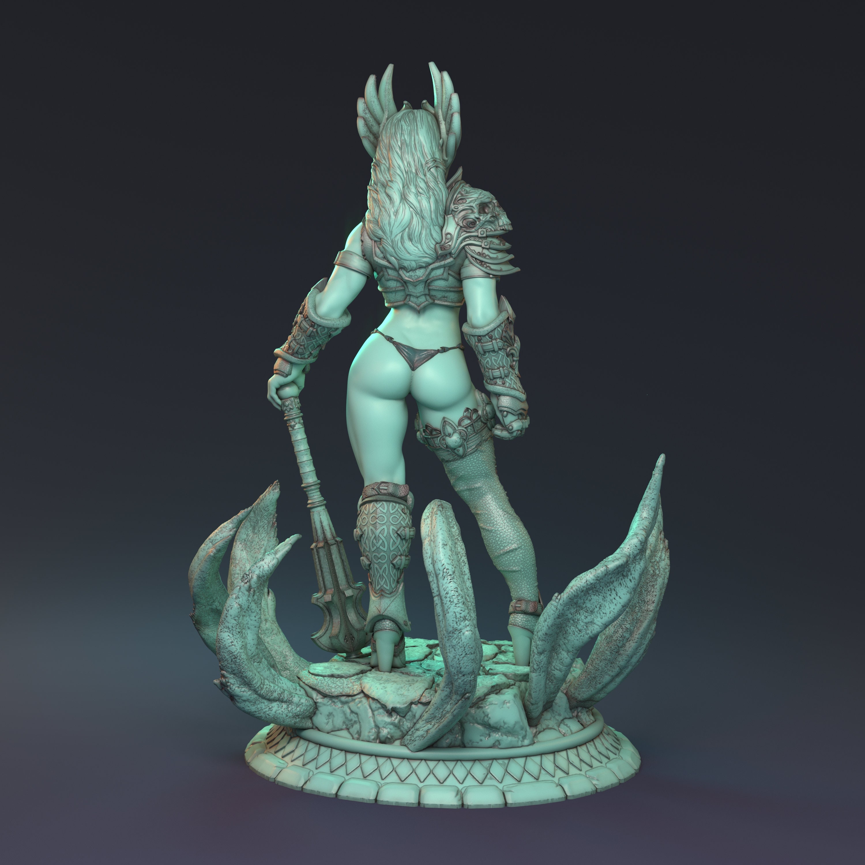 Markin Female Fantasy Miniature Dnd 3d Resin Printed Model Pin up Miniature Warrior Fighter 32mm ...