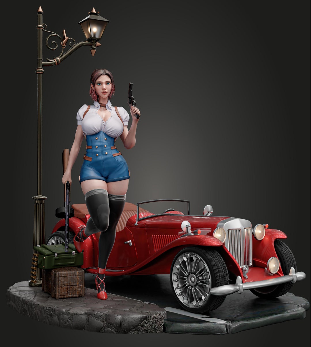 Isabella Moretti Female Pin up Miniature 3d Resin Printed Model 32mm / 75mm by AMCM Studios - Etsy