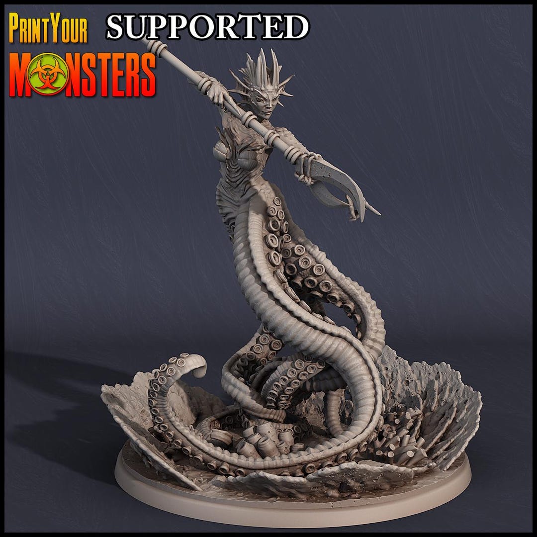 Cecaelia & Merman Warrior | Dnd Aquatic Mermaid Warrior Priestess ...