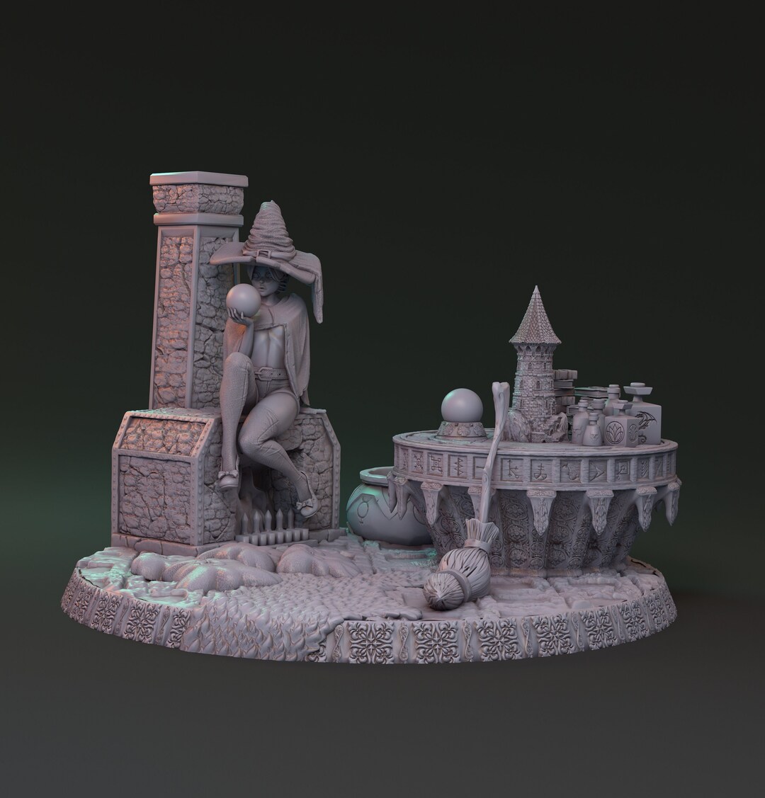 Yaleena Raueswasser Diorama | Female Fantasy Miniature Pin up Miniature ...