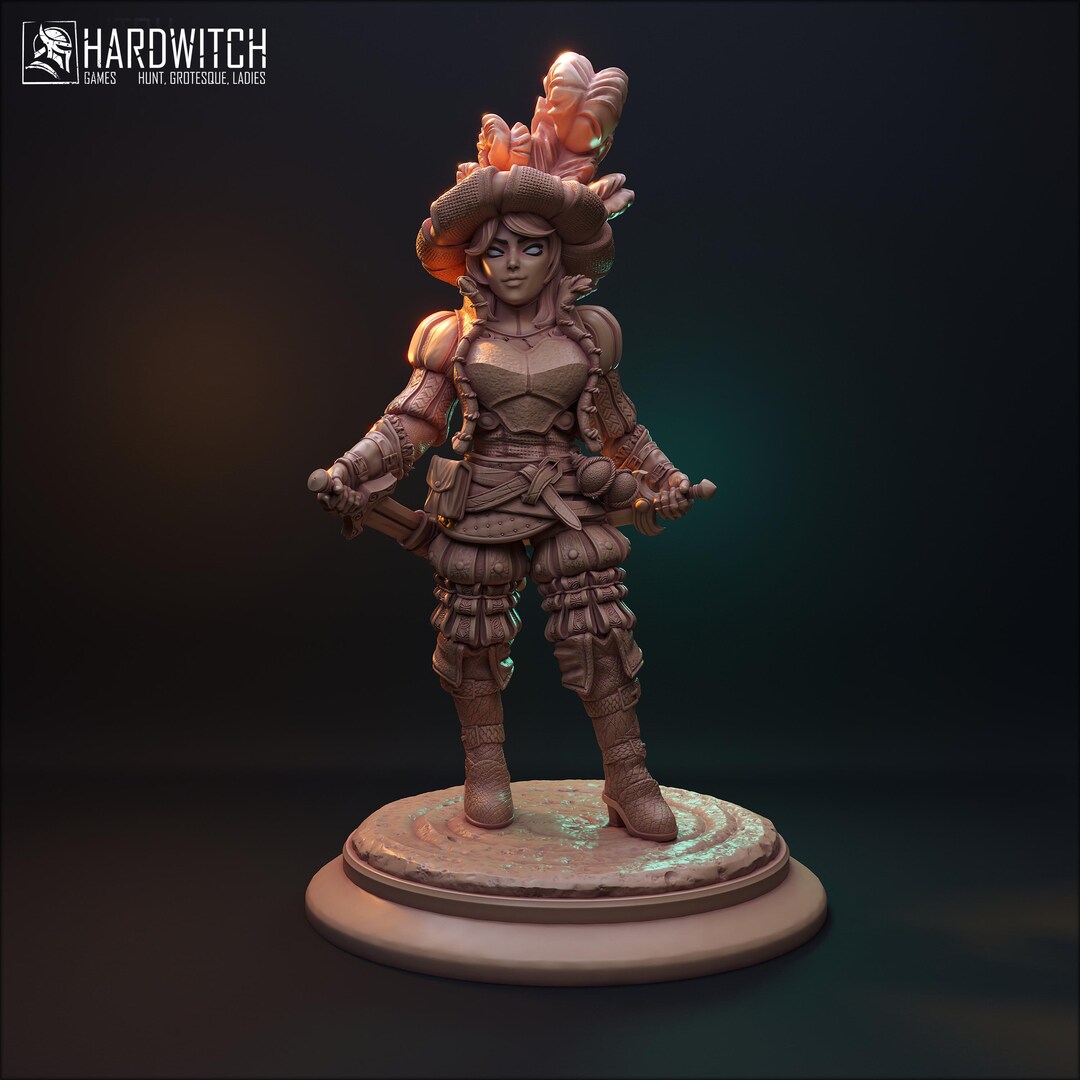 Misha | Dnd Female Fighter Warrior Pin-up Miniature | 32mm / 75mm | by ...