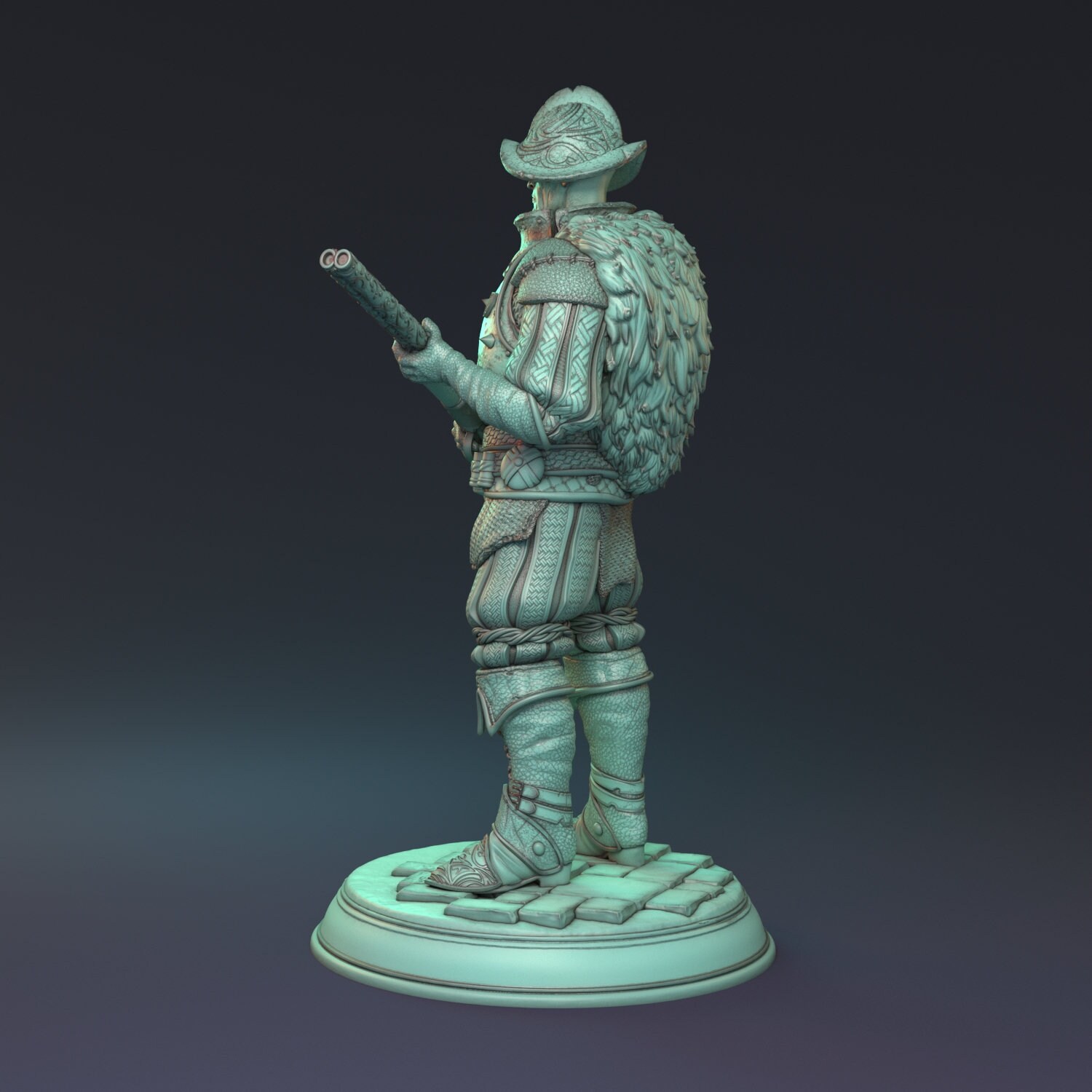 Felang Mans Fantasy Miniature Musketeer Soldier Ranger Dnd 3d Resin ...