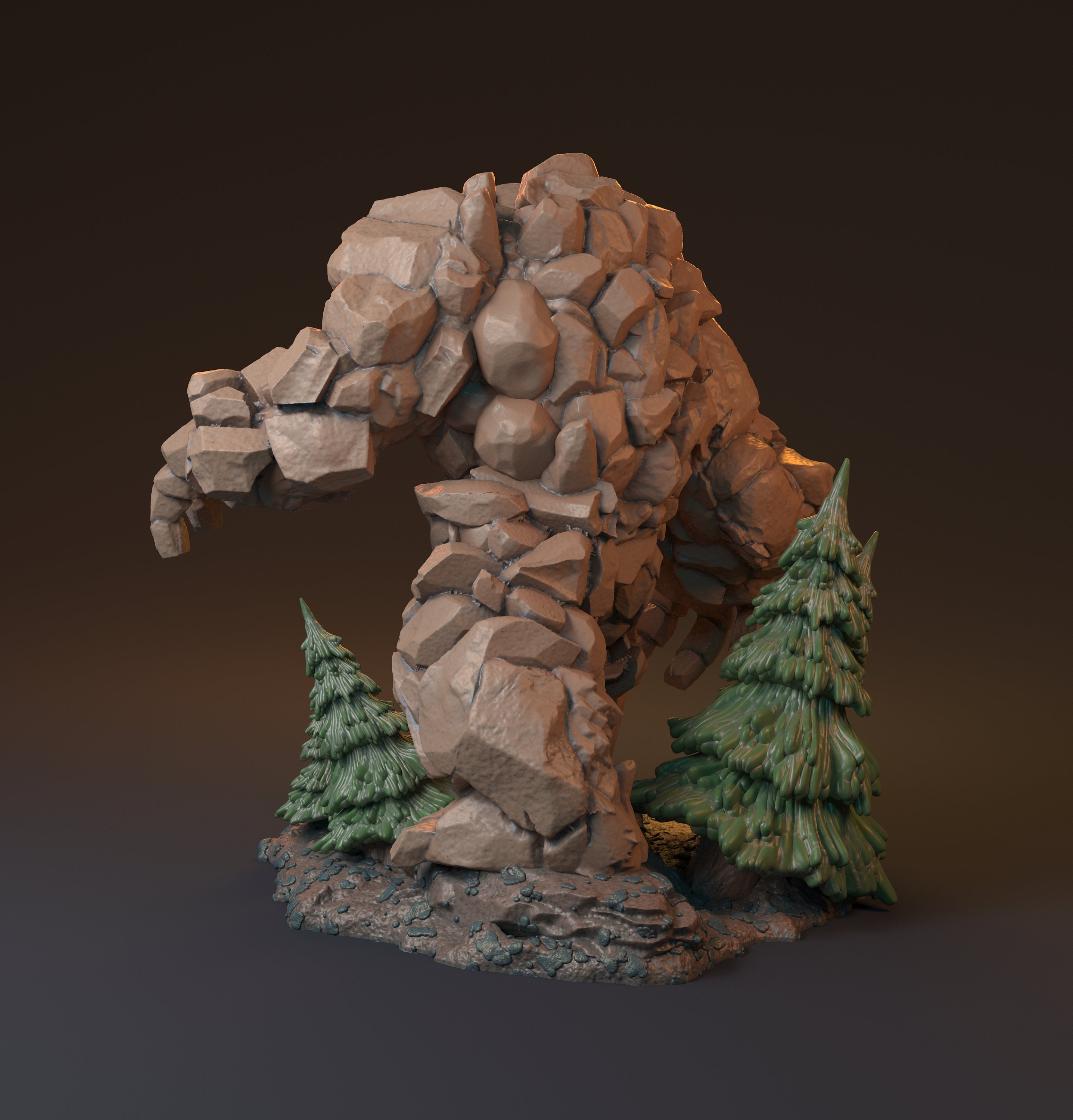 Makaton Fantasy Miniature Monster Golem Dnd Dungeons and - Etsy