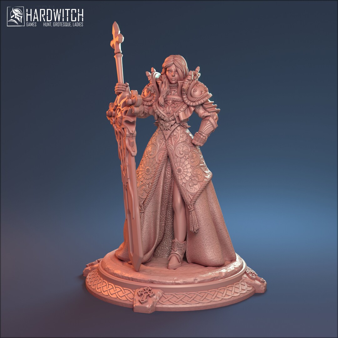 Matilda Dnd Human Female Paladin Knight Warrior 32mm 75mm By Hardwitch Games Etsy