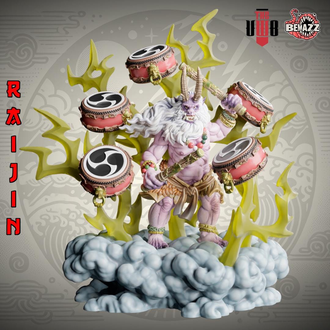 Raijin, God of Thunder | Dnd Japanese Mythology Oni Yokai Miniature ...