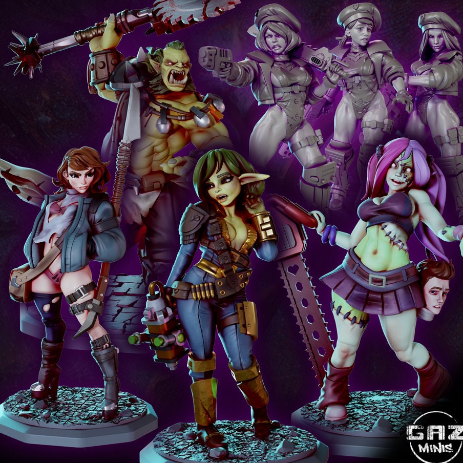 Pinups of the Apocalypse Bundle | Gaz Miniatures | Sci-fi Fantasy Miniature Pin up Models Post ...