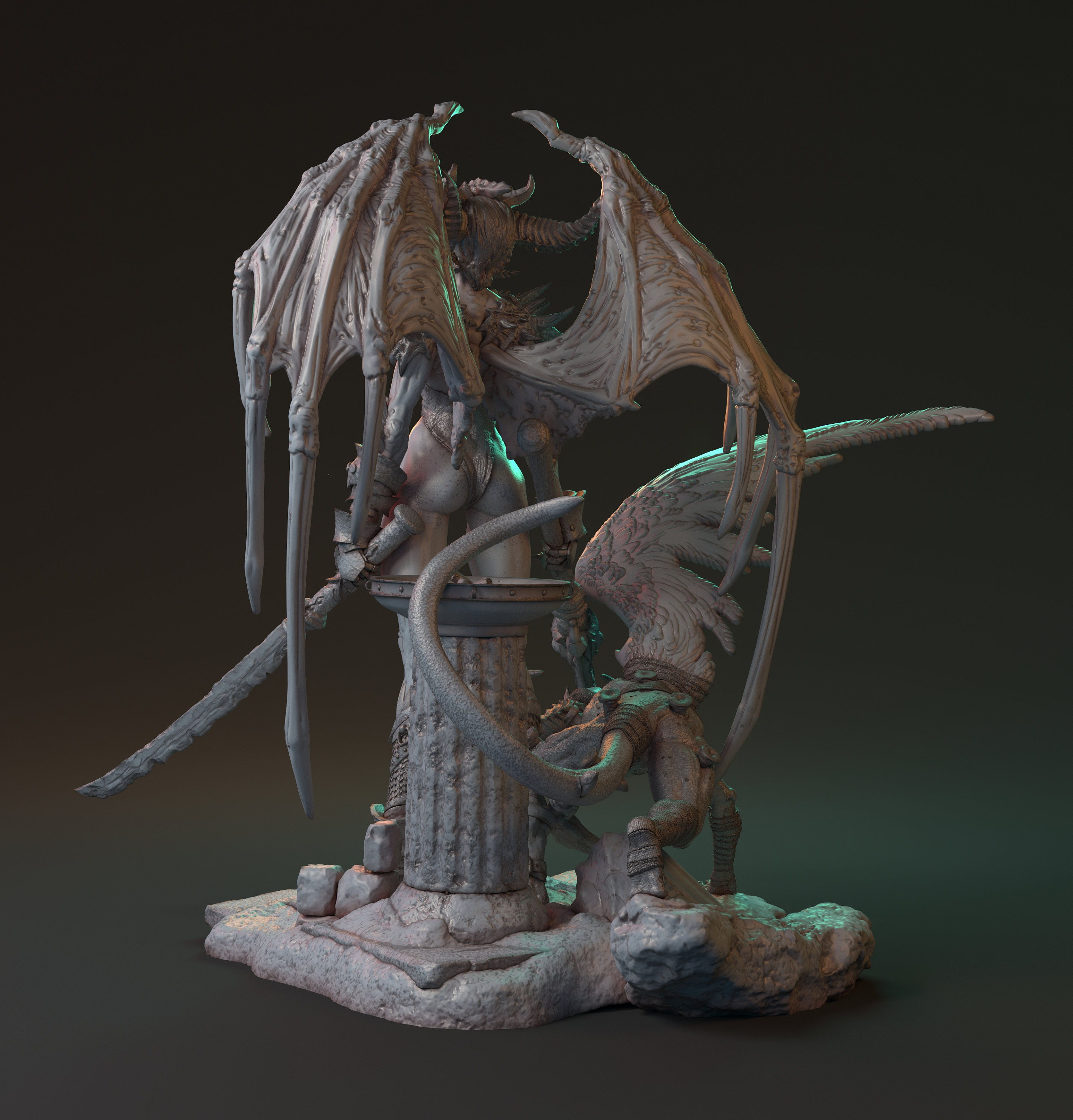 Manakane Aytress Miniature Fantasy féminine DnD Demoness fighter ...